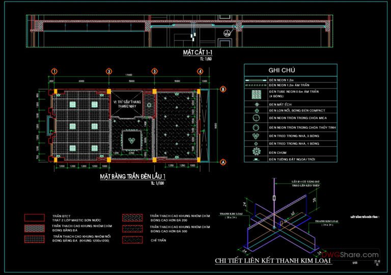 93.Ceiling light fittings detail drawing defined AutoCAD file