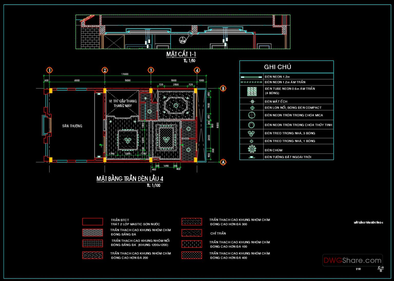 93.Ceiling light fittings detail drawing defined AutoCAD file