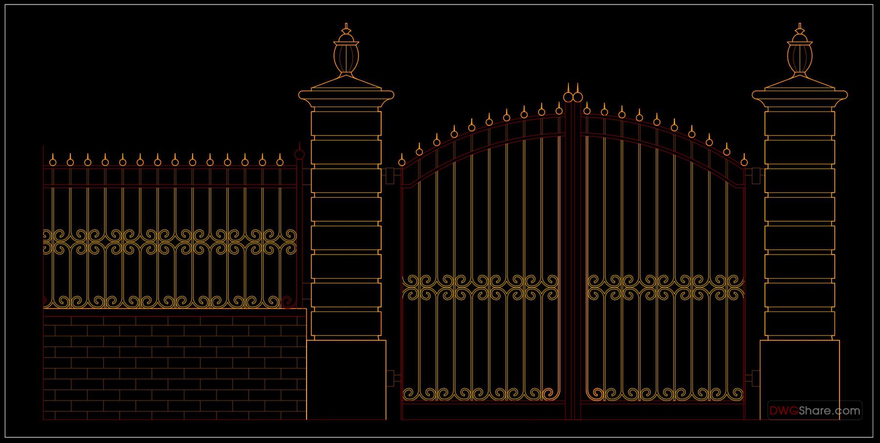 94.Gate design AutoCAD blocks free download