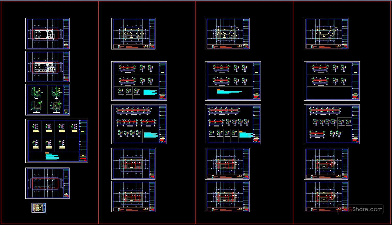 94.Structural drawing in Autocad file for House