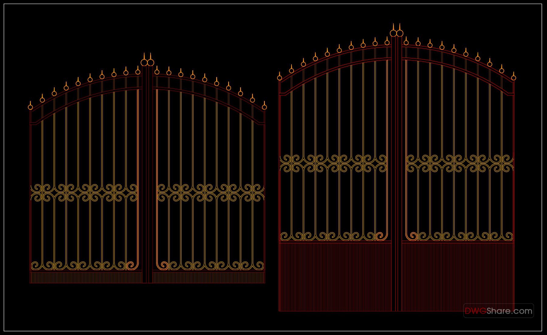 95.Gate design AutoCAD blocks free download