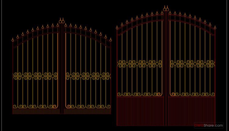 95.Gate design AutoCAD blocks free download - Free Cad Blocks, download ...