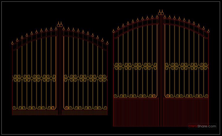 95.Gate design AutoCAD blocks free download