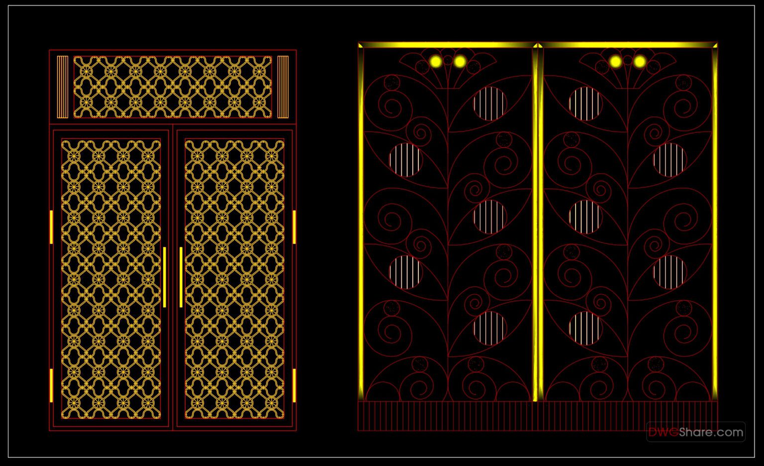 97.Gate design AutoCAD blocks free download