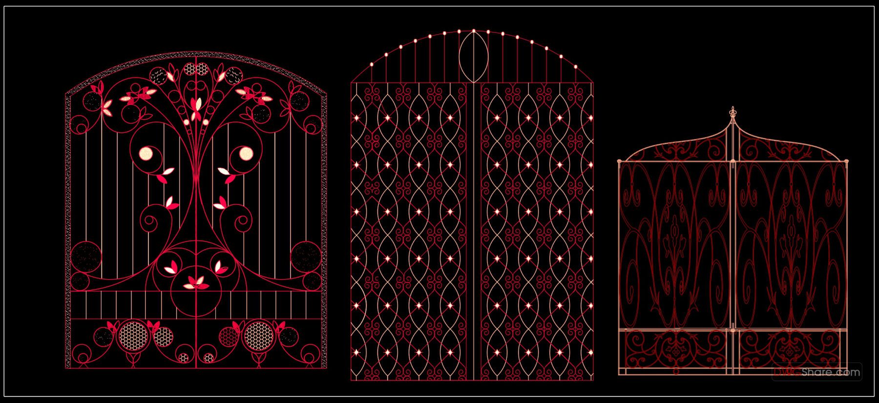 99.Gate design AutoCAD blocks free download