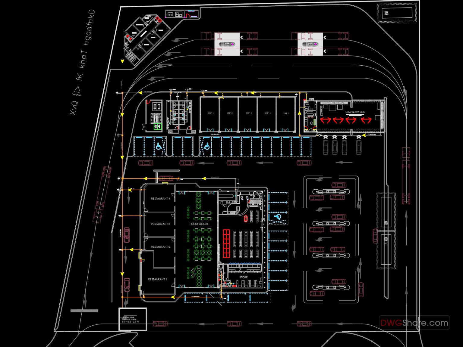 Central Complex Layout Plan AutoCAD File DWG