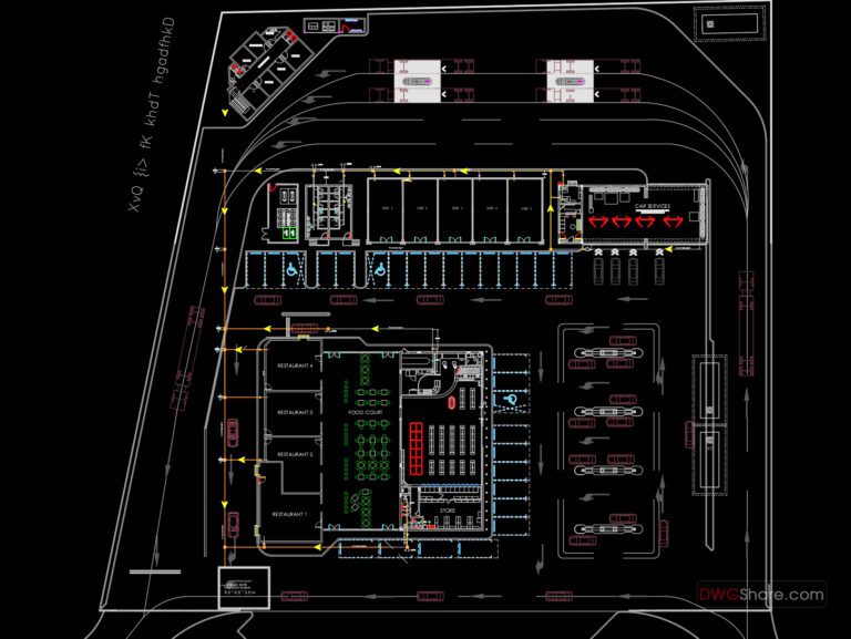 Central Complex Layout Plan AutoCAD File DWG