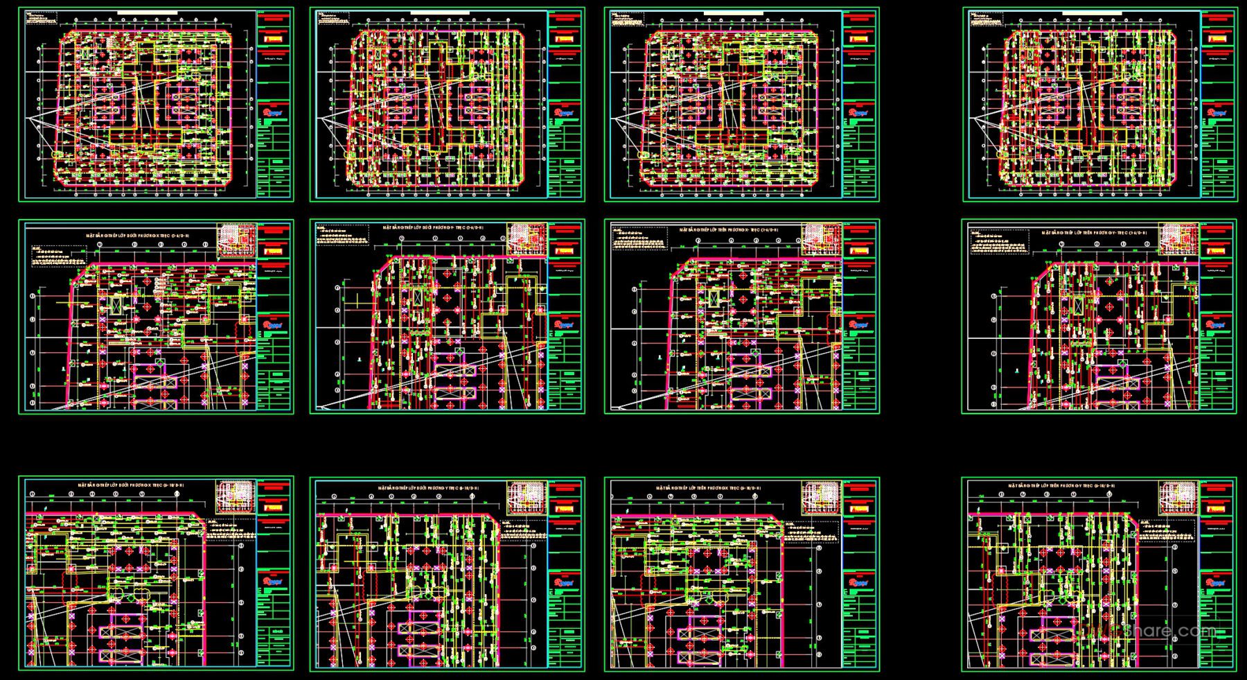 Full set of ShopDrawing drawings of high-rise, low-rise buildings, villas