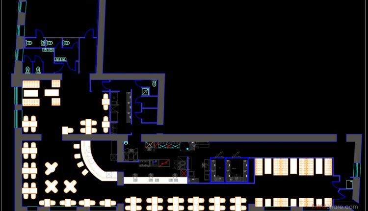 Kitchen of the restaurant free AutoCAD File DWG - Free Cad Blocks ...