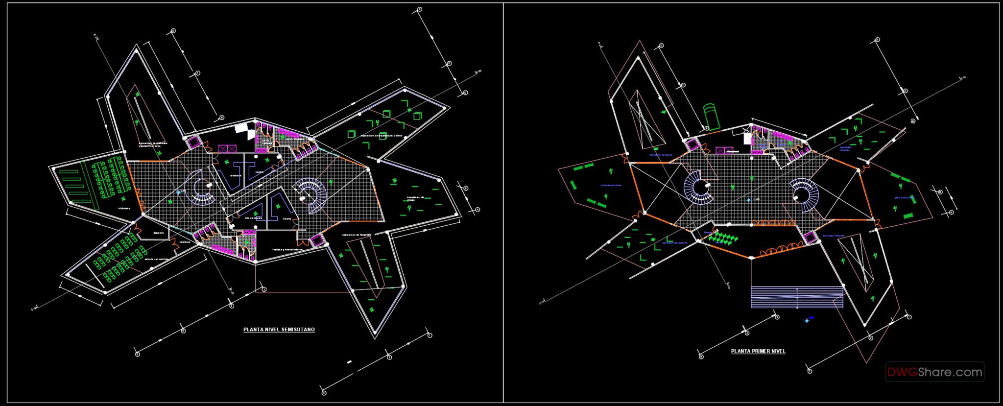 Museo de arte moderno free AutoCAD drawings