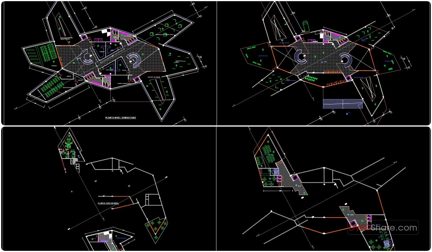 Museo de arte moderno free AutoCAD drawings