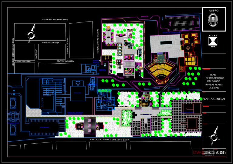 Plan de desarrollo del museo tumbas reales de sipan AutoCAD File DWG