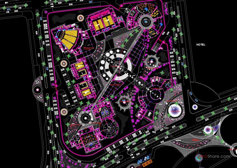 Plaza cultural Layout Plan AutoCAD File DWG