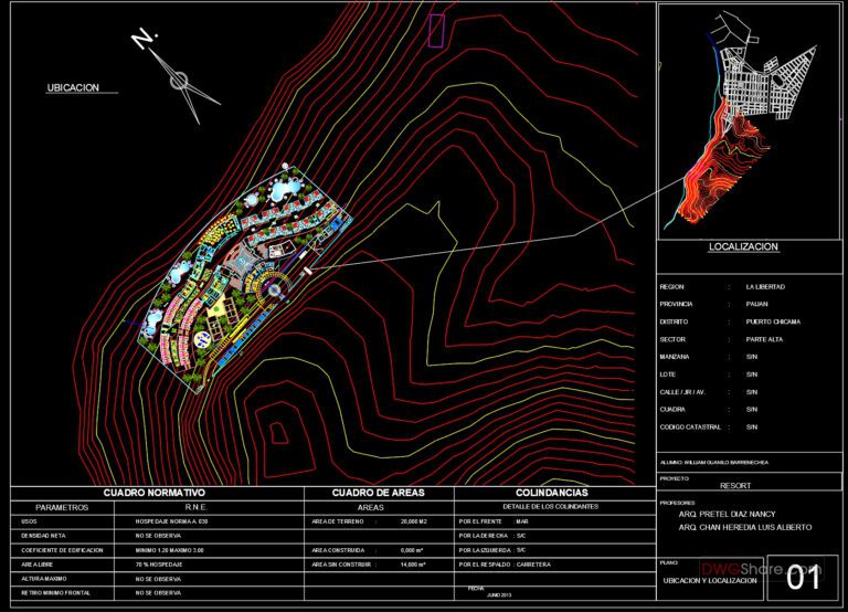 Private University Plan and Elevation AutoCAD File DWG