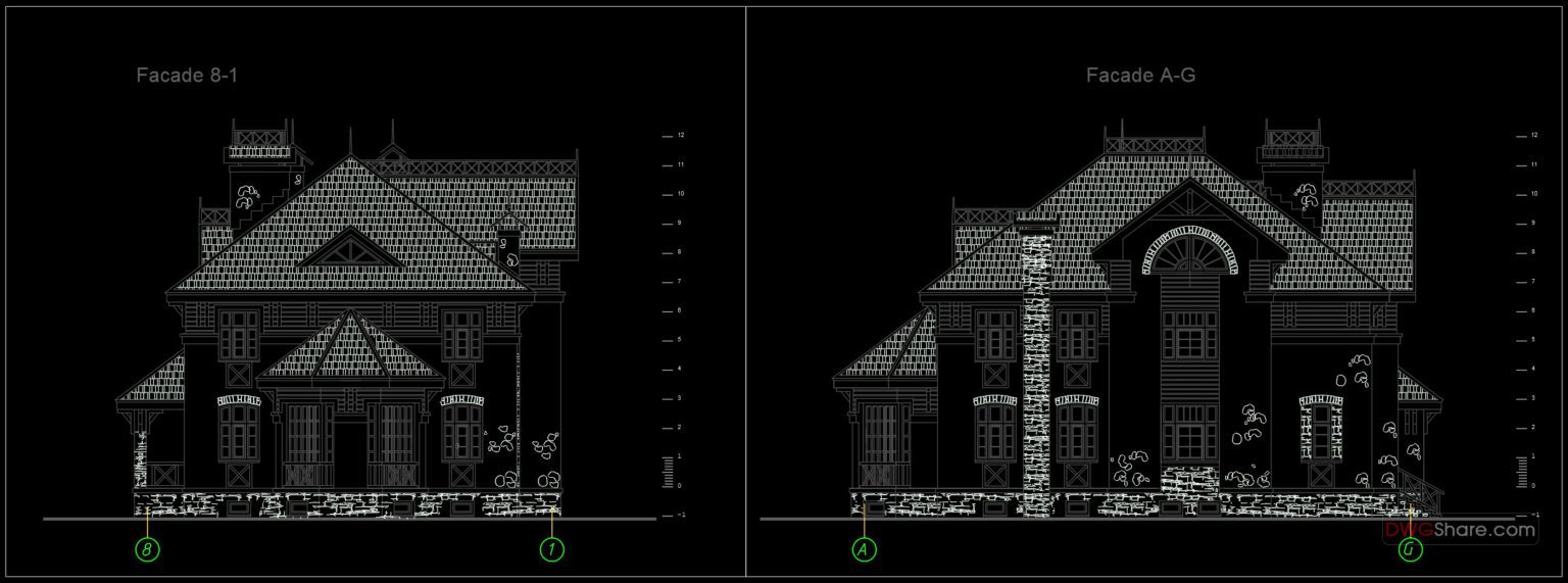 Project of The Villa free AutoCAD drawings