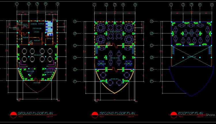 Restaurant Elevation and Sections Details AutoCAD File DWG - Free Cad ...