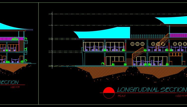 Restaurant Elevation and Sections Details AutoCAD File DWG - Free Cad Blocks, download DWG ...