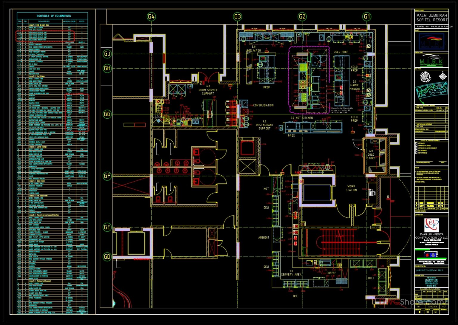 Restaurant Equipment Layout Plan AutoCAD File DWG