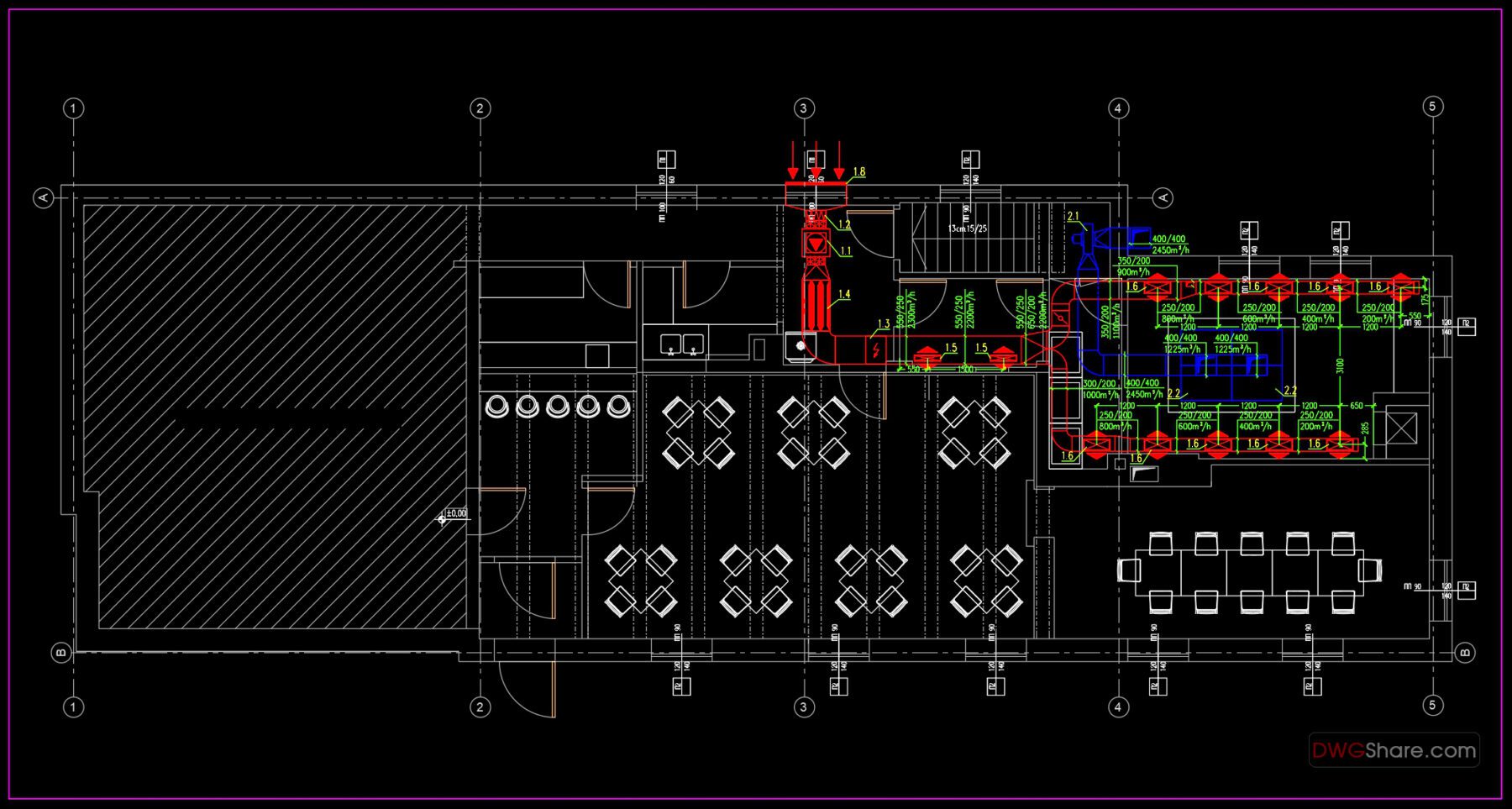 Restaurant Ventilation Layout Plan AutoCAD File DWG