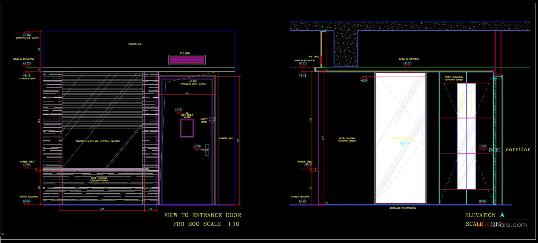 Sample Room Service Cabinrt and Wardrobe Details AutoCAD File DWG