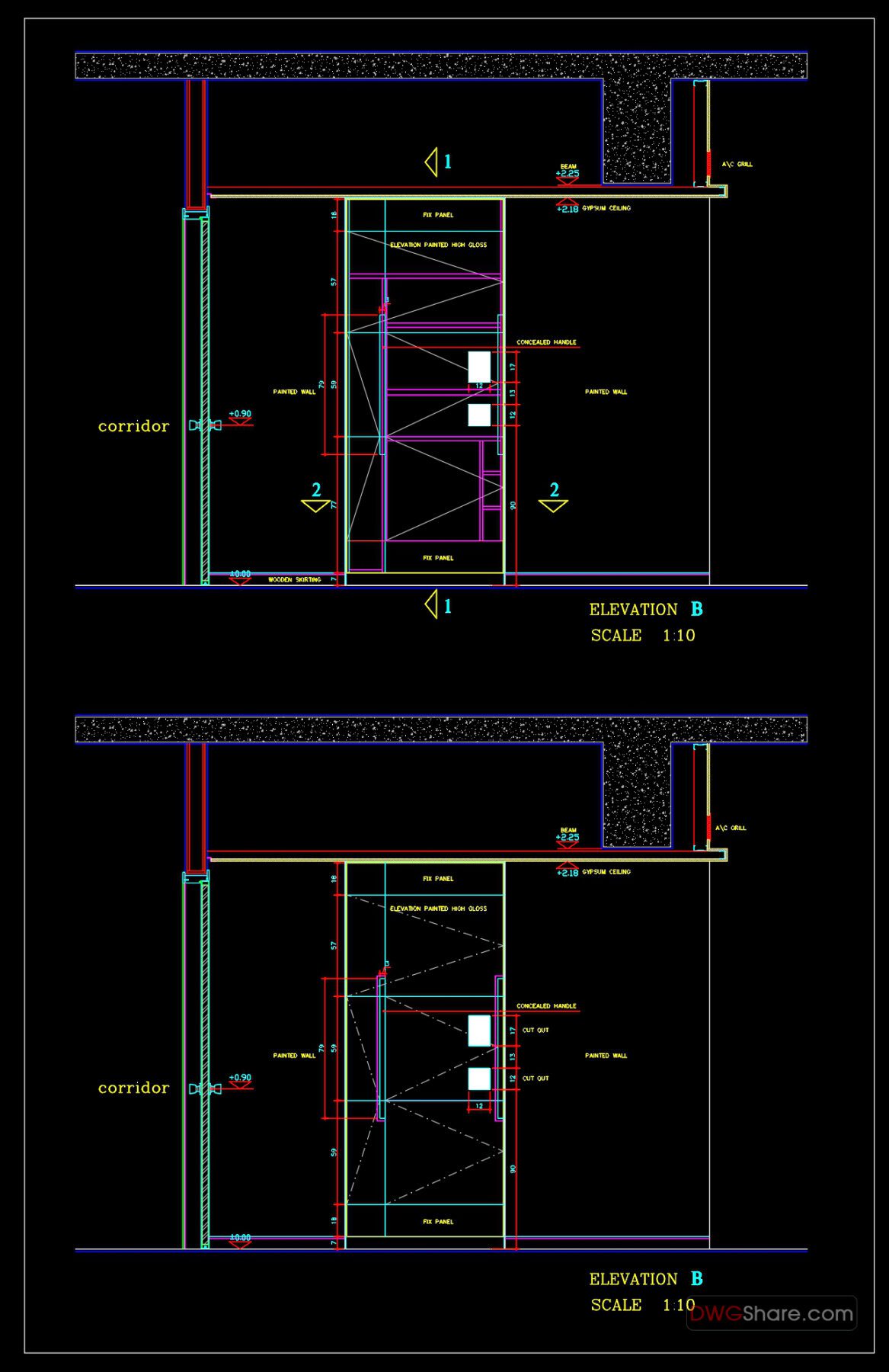 Sample Room Service Cabinrt and Wardrobe Details AutoCAD File DWG