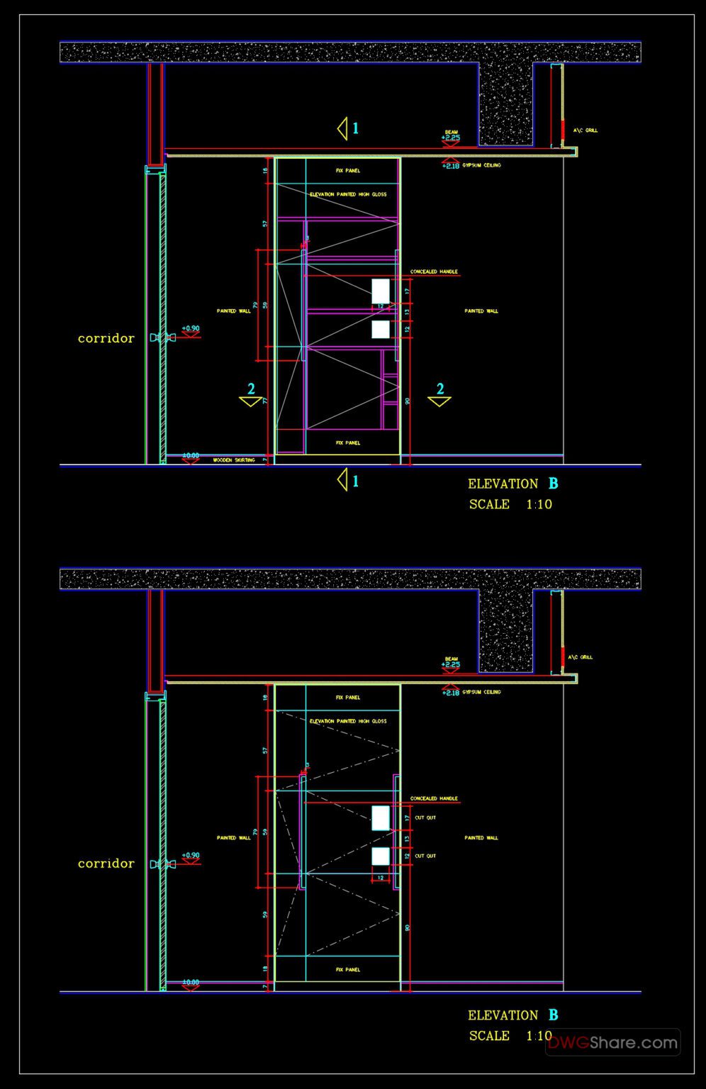 Sample Room Service Cabinrt and Wardrobe Details AutoCAD File DWG