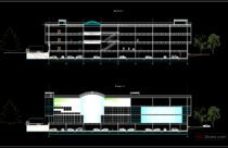 Shopping Mall Layout Plan and Sections Details AutoCAD File DWG
