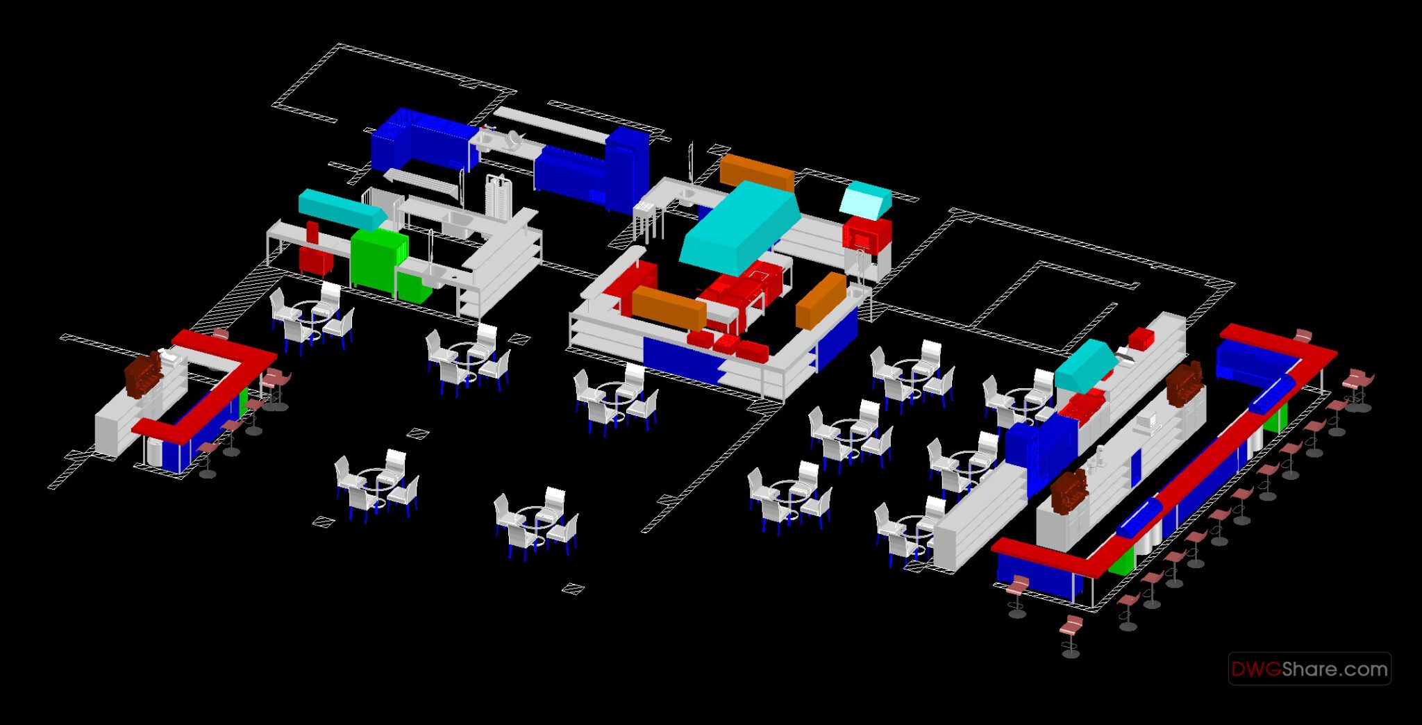 Small Hotel 3D Drawing AutoCAD File DWG