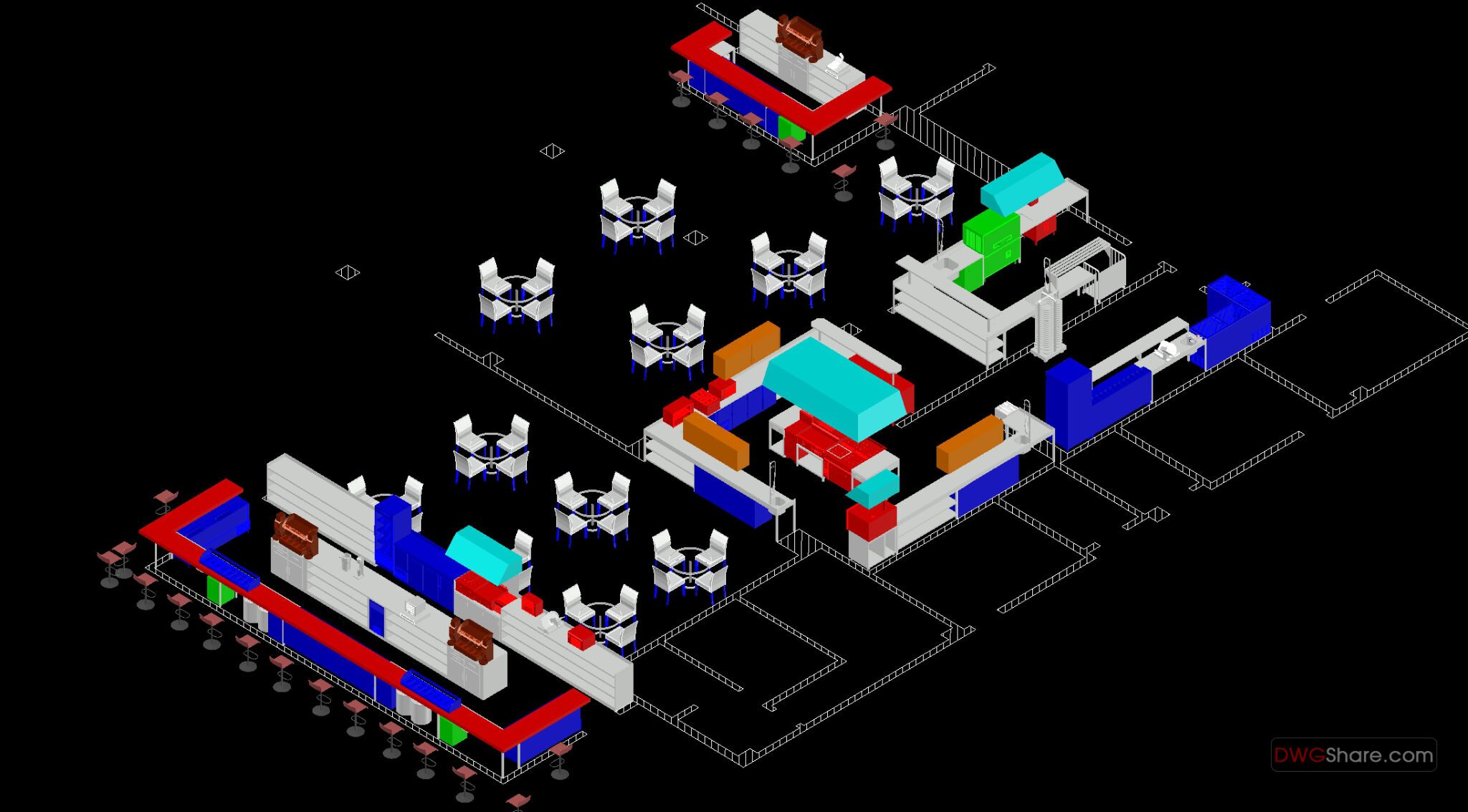 Small Hotel 3D Drawing AutoCAD File DWG