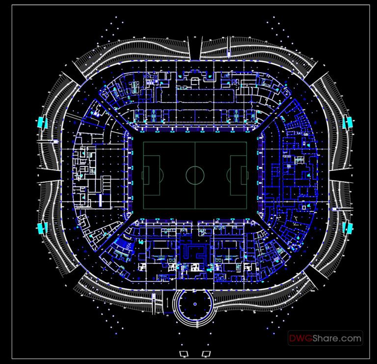 Stadium 4 Level Ground free AutoCAD drawings