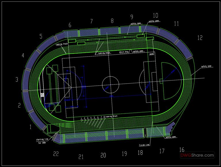 Stadium free AutoCAD drawings