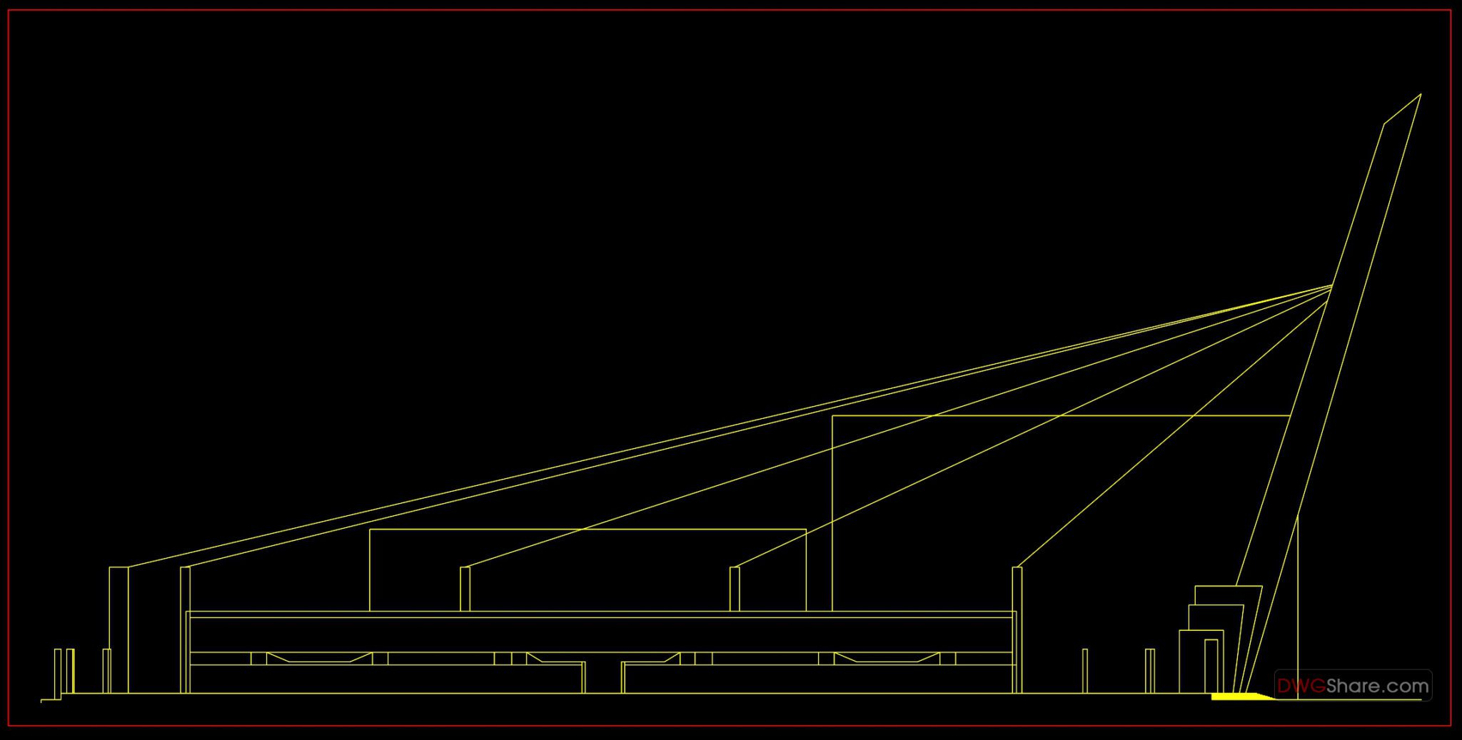 Stadium plan, elevation Details AutoCAD File DWG