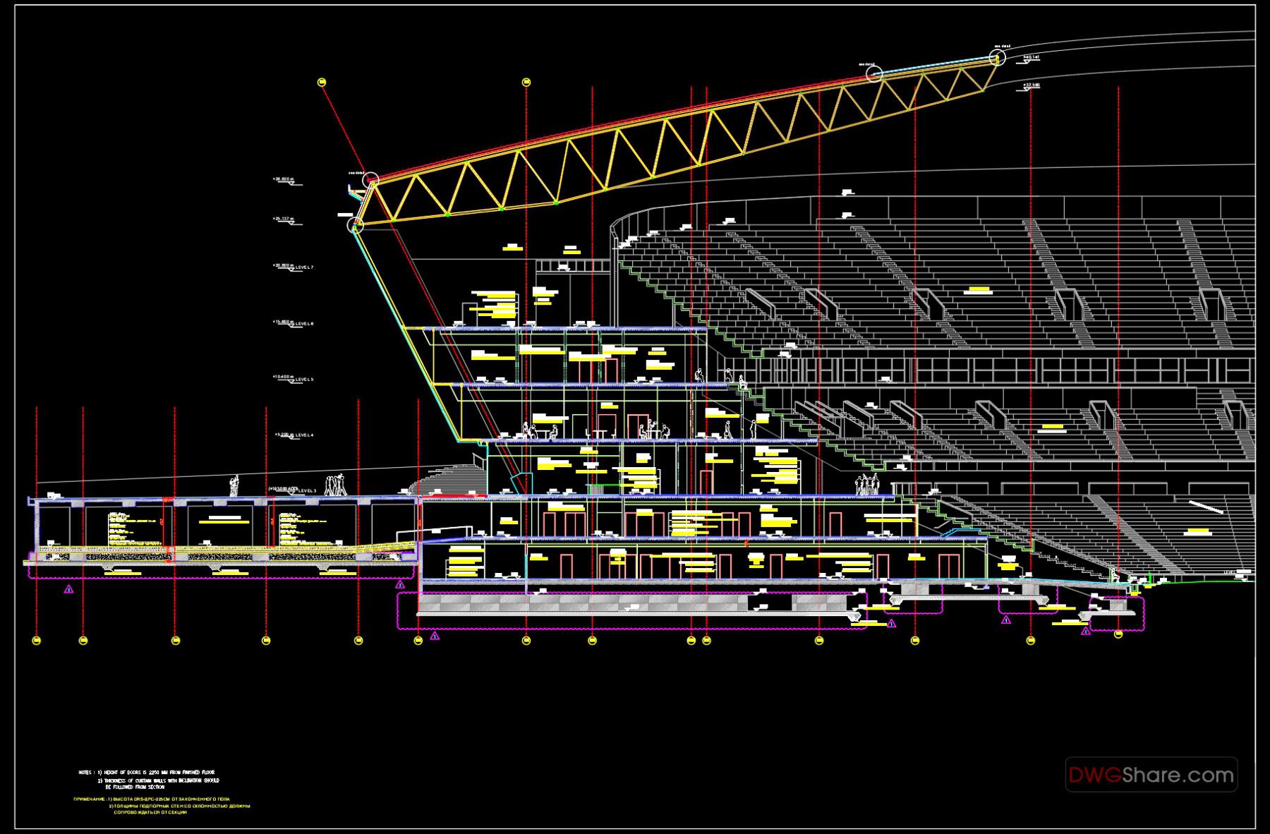 Stadium section Details AutoCAD File DWG