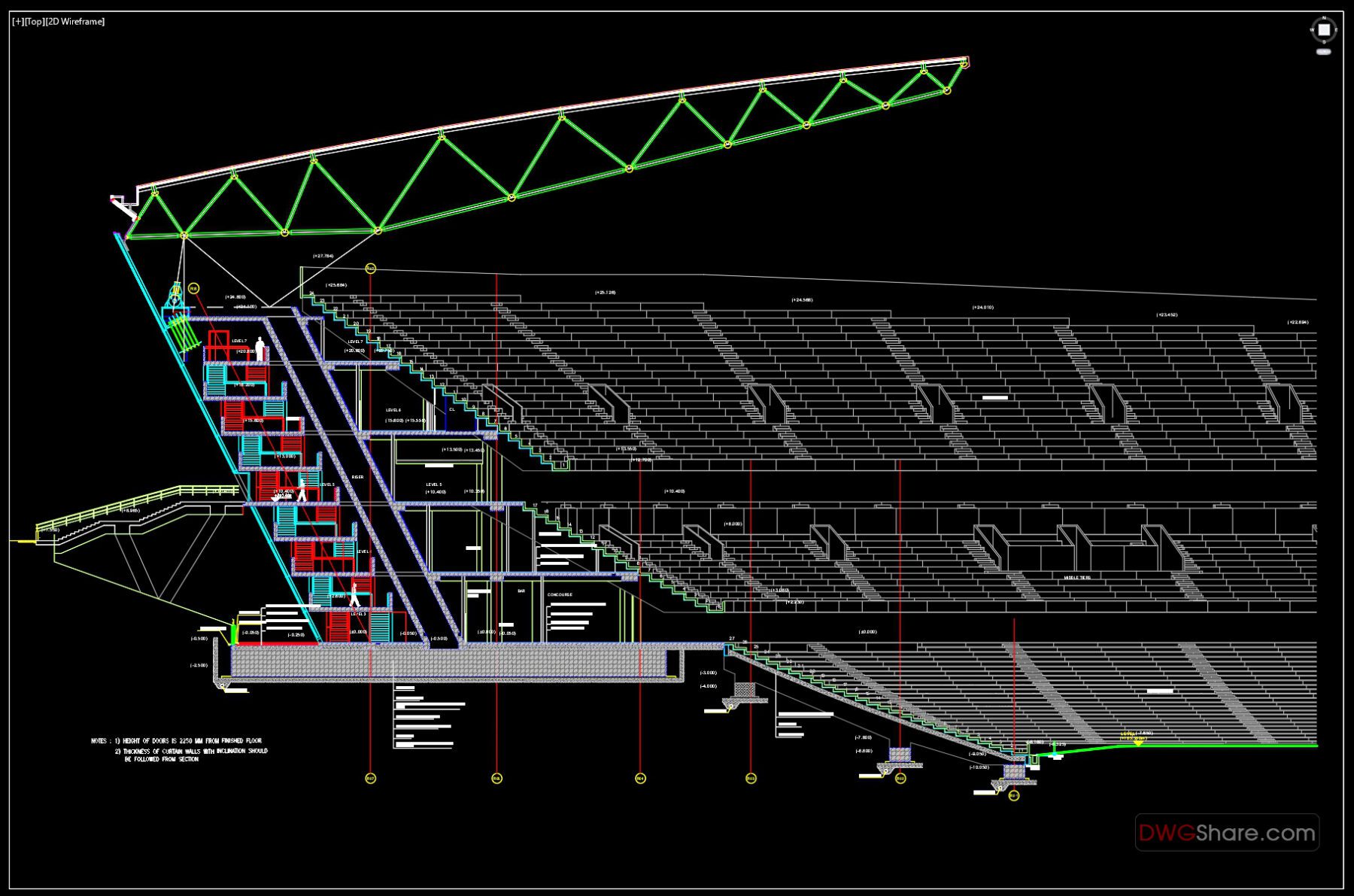 Stadium section Details AutoCAD File DWG