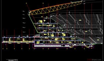 Heliport Layout Plan and Sections Details Autocad Drawing DWG