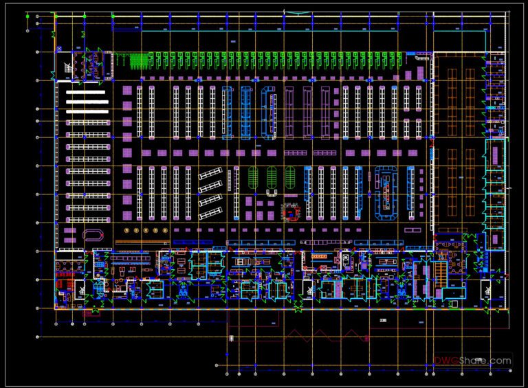 Supermarket Plan free AutoCAD drawings