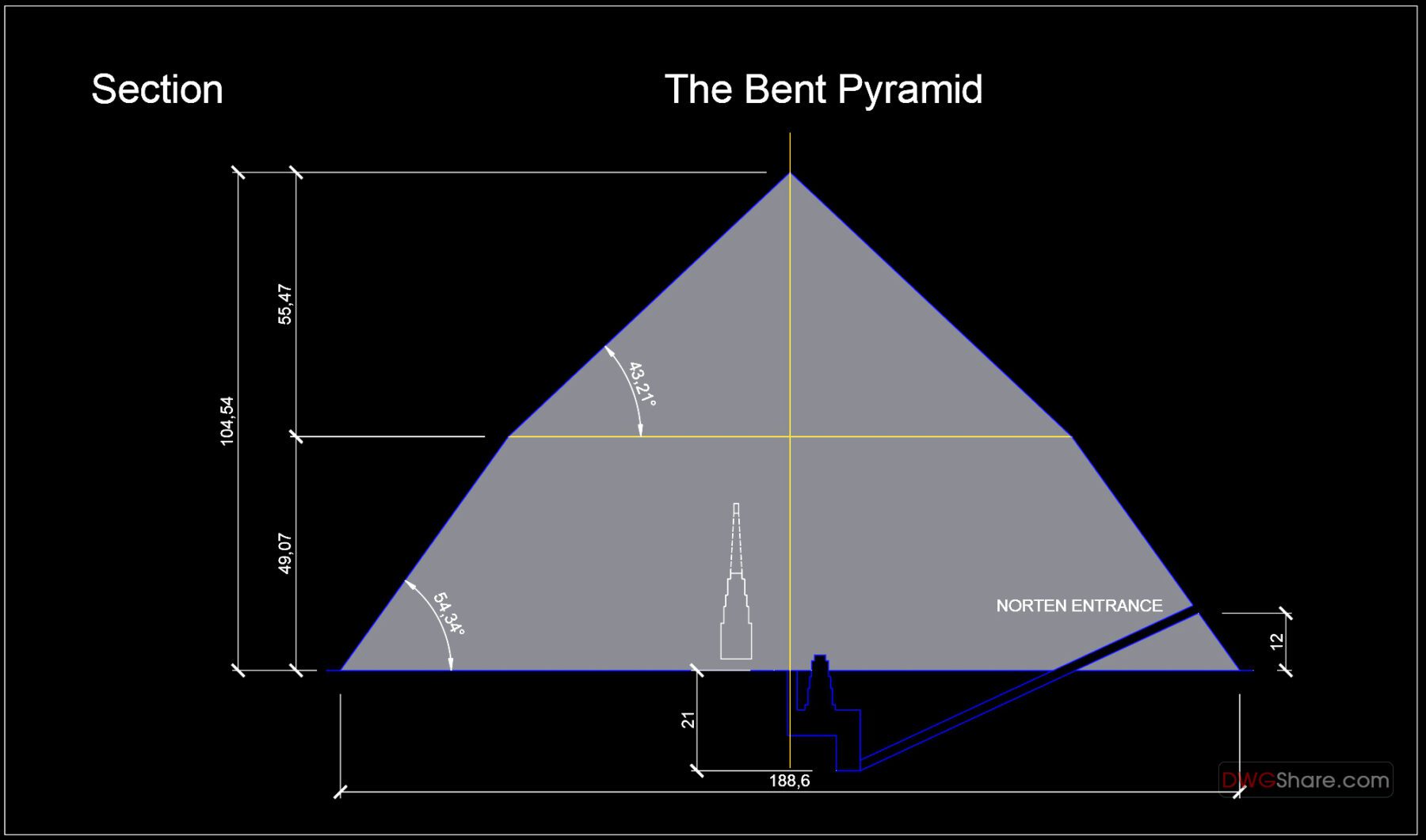 The Bent Pyramid free AutoCAD drawings