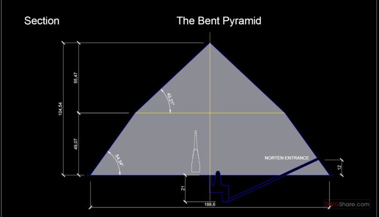 The Bent Pyramid free AutoCAD drawings (1) - Free Cad Blocks, download ...