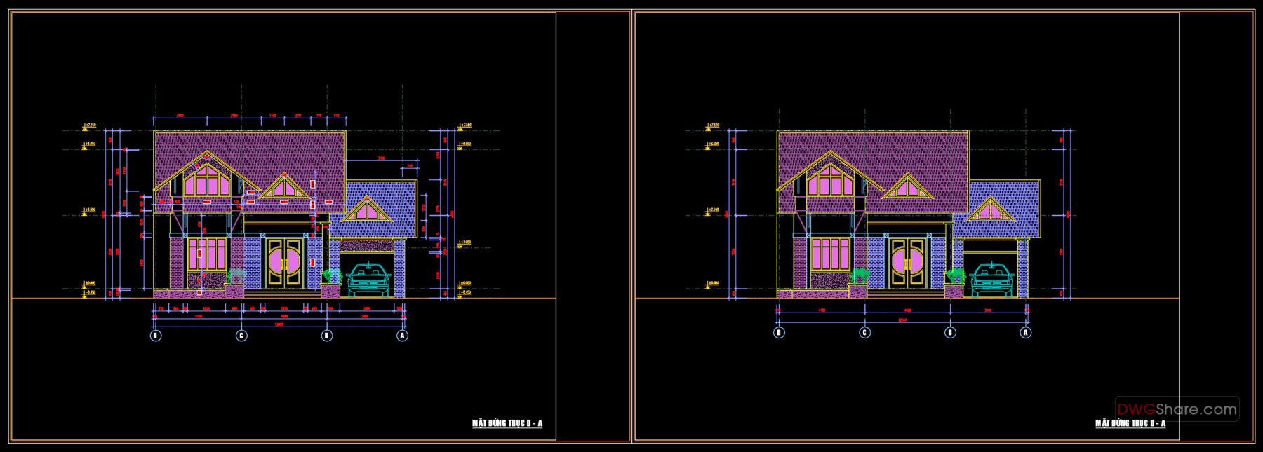 Villa Layout Plan and Elevation Project AutoCAD File Free Download