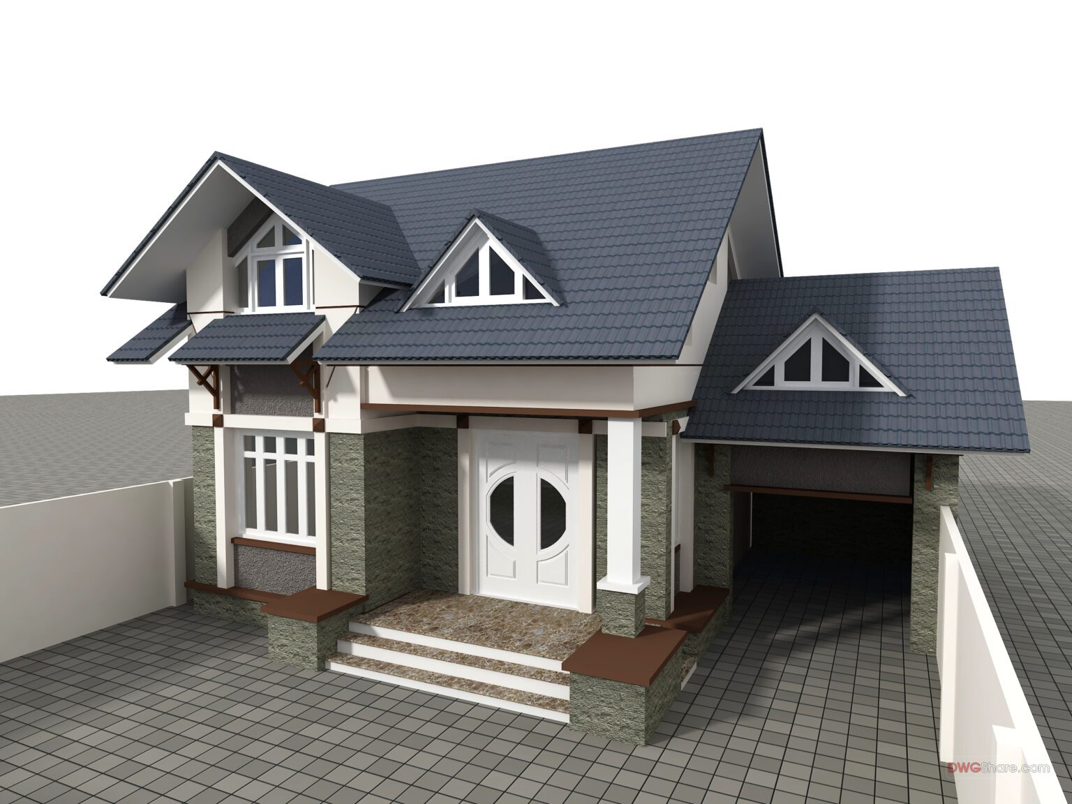 Villa Layout Plan and Elevation Project AutoCAD File Free Download