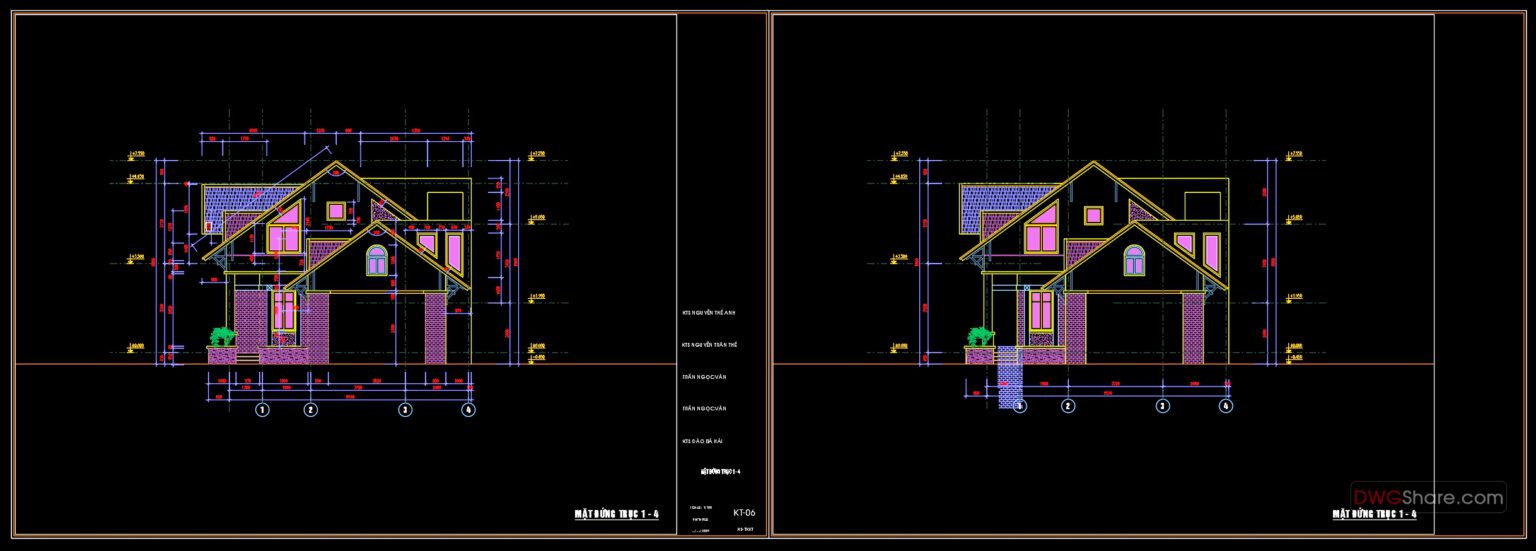 Villa Layout Plan and Elevation Project AutoCAD File Free Download