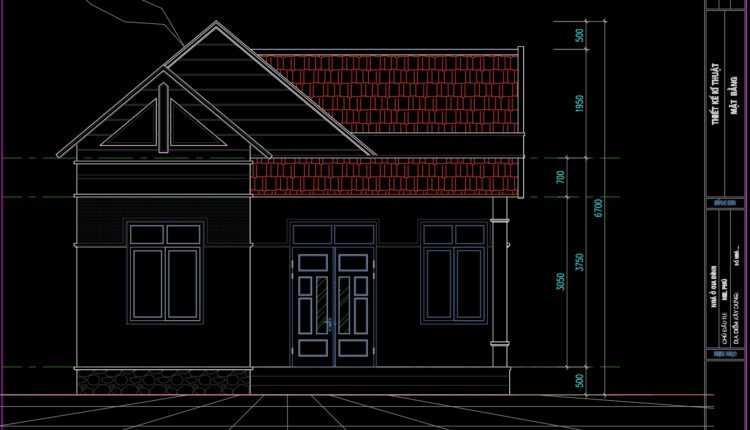 1 Level House 8x12m AutoCAD File Free Download - Free Cad Blocks ...