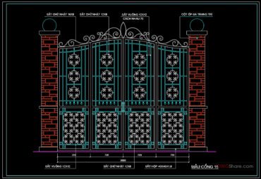 106.Gate design AutoCAD blocks free download