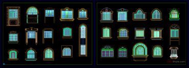 118.Arch Window CAD Blocks Elevation Design Free Download