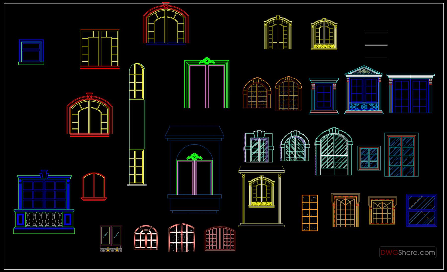 119.Cad classical elements cad blocks free dwg