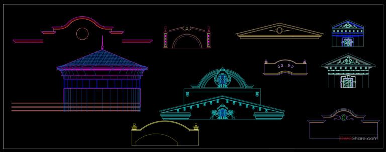 120.Cad classical elements cad blocks free dwg