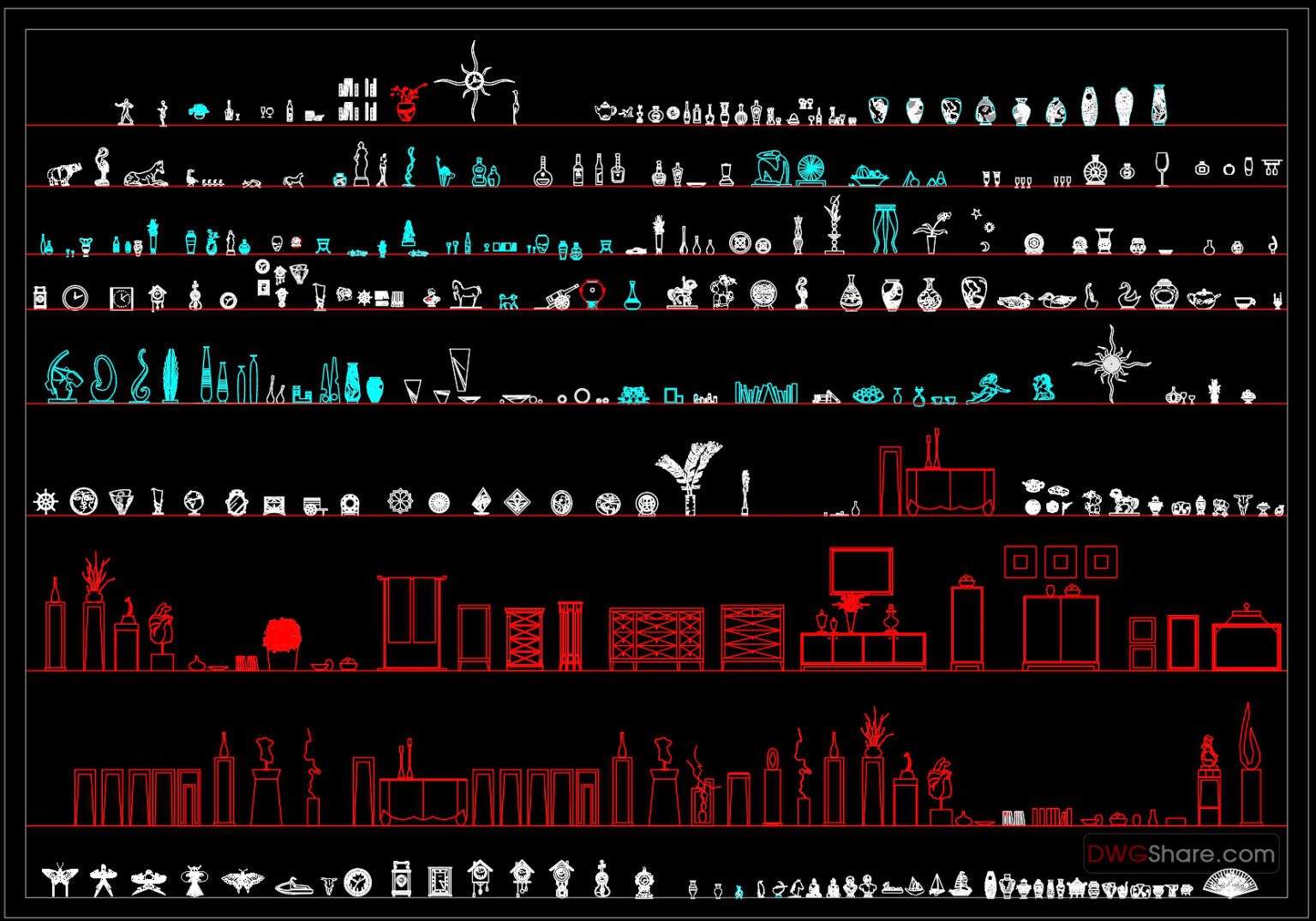 14. Accessories AutoCAD blocks free download