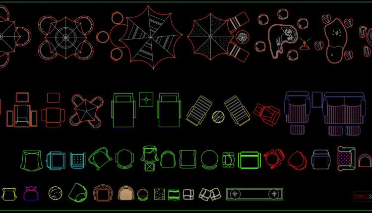 158.Outdoor furniture in Plan Cad Blocks free download - Free Cad ...