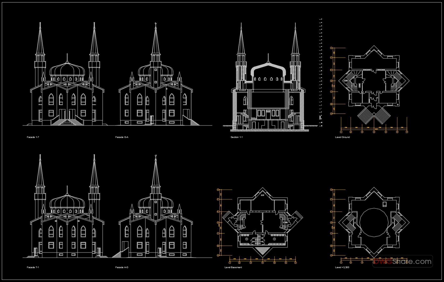19.Mosque AutoCAD File Free Download