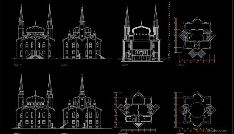 19.Mosque AutoCAD File Free Download - Free Cad Blocks, download DWG ...